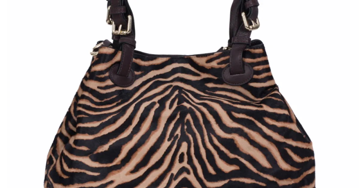 GEANTA ZEVO DAMA PRINT ZEBRA PIELE NATURALA SI BLANA NATURALA CLEOPATRA