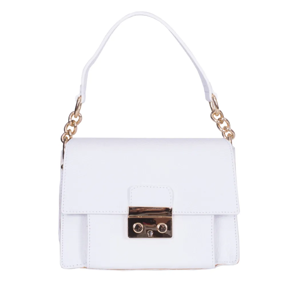 GEANTA ZEVO DAMA ALBA PIELE NATURALA TIP POSTAS ACCESORII AURII MARIELA