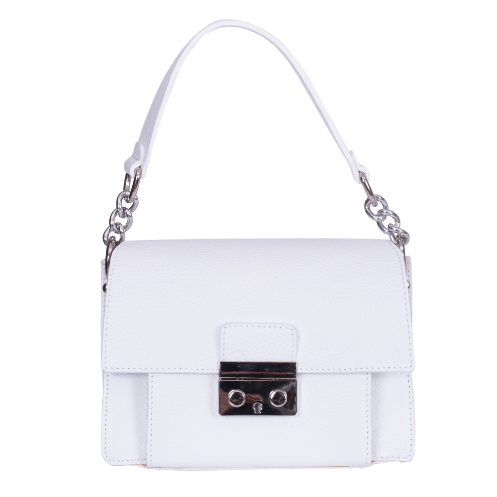 GEANTA ZEVO DAMA ALBA PIELE NATURALA TIP POSTAS ACCESORII ARGINTII MARIELA