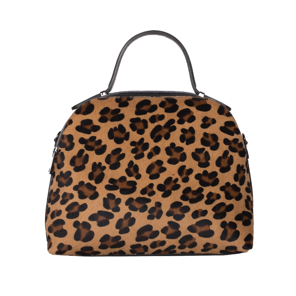 GEANTA ZEVO DAMA PRINT LEOPARD PIELE NATURALA SI BLANA MONICA